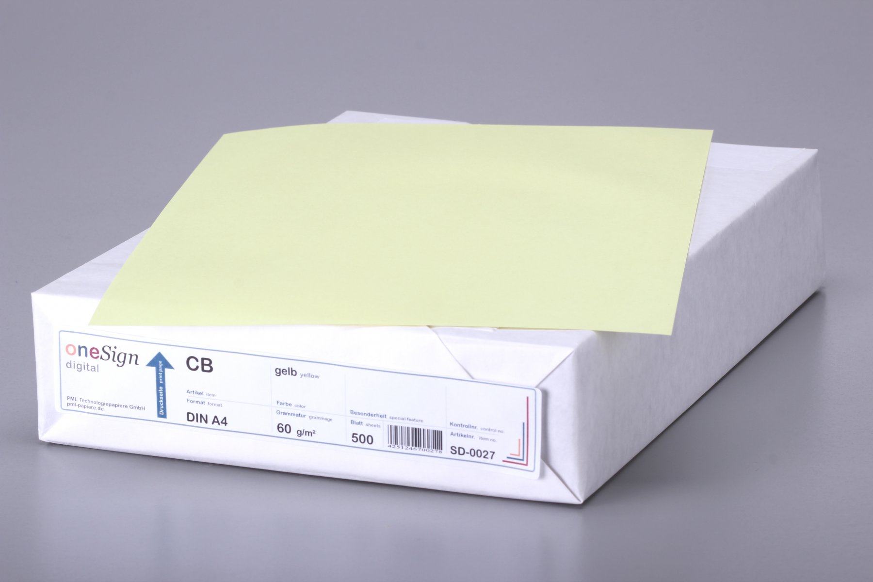 oneSign Einzelblätter • A4 • CB gelb • 6 g • 500 Blatt